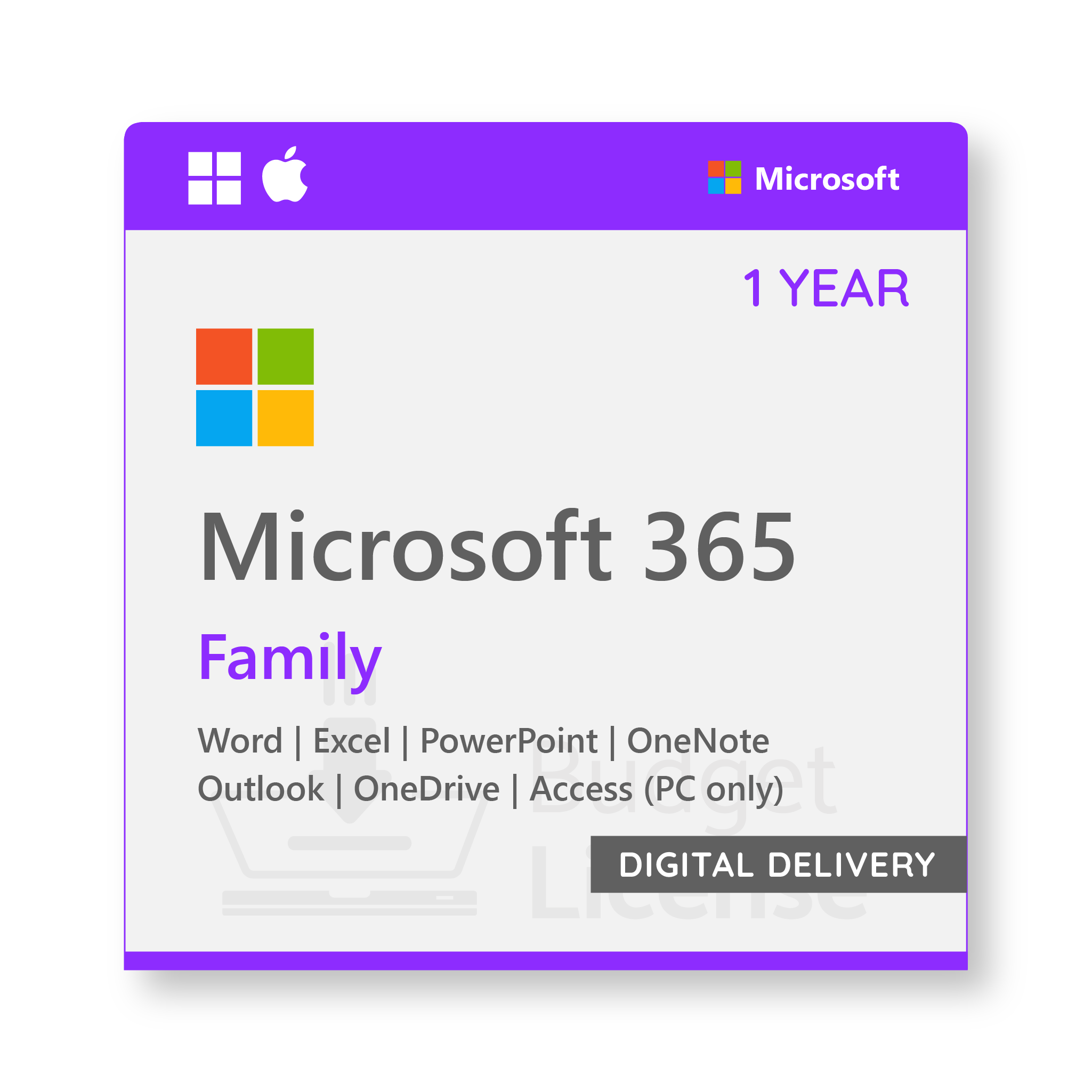 Microsoft 365 Family | 1 Year - Digital Delivery – BudgetLicense